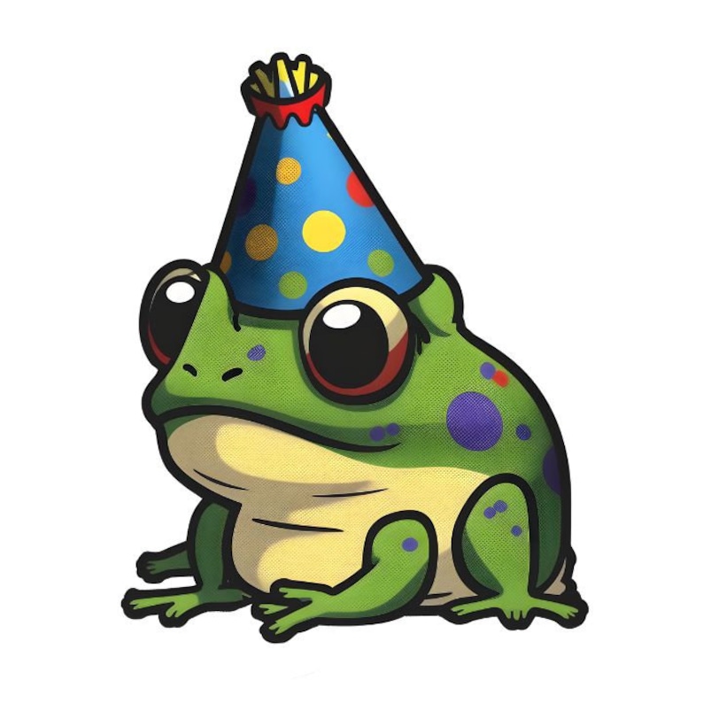 Set of 5 Frog Party Clipart Images 300 Dpi Transparent - Etsy