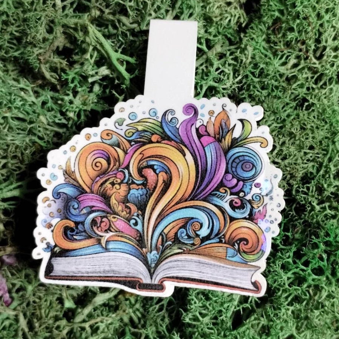 Colorful Swirls Open Book Magnetic Bookmark - Etsy