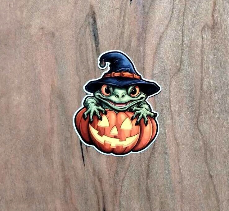 Scary Vampire Witch Gremlin Frog Sticker Halloween Frog With - Etsy