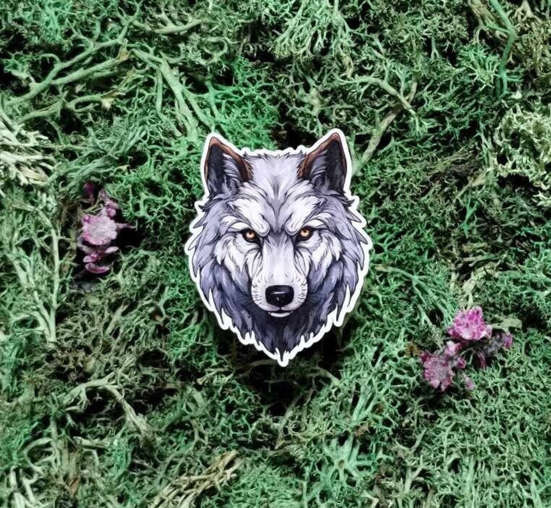 Fierce Wolf Head Sticker | Vinyl Sticker | Die Cut Sticker | Scrapbook ...