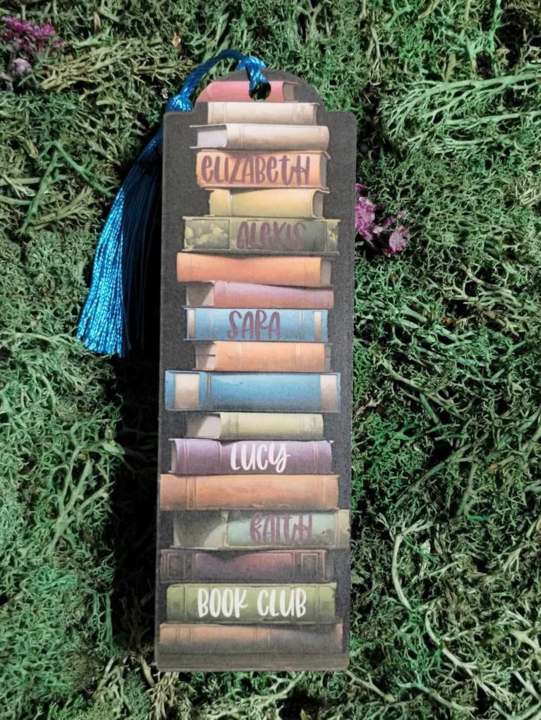 Personalized Book Club Stack Bookmark | Cardstock | Laminated | Tassel ...