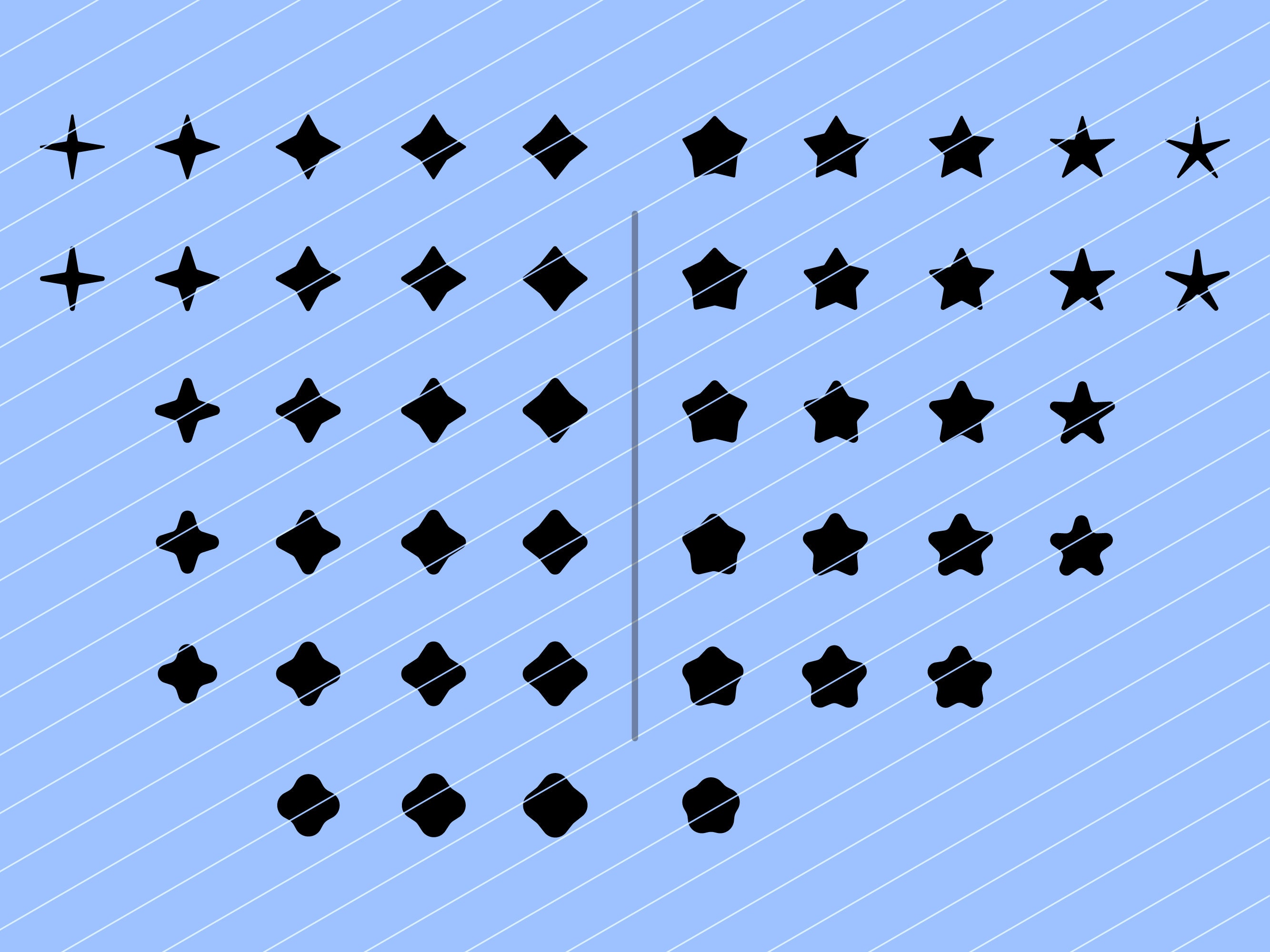 MEGAPACK Rounded Stars SVG Bundle, Blob Svgs, Star DXF, Star Sticker ...