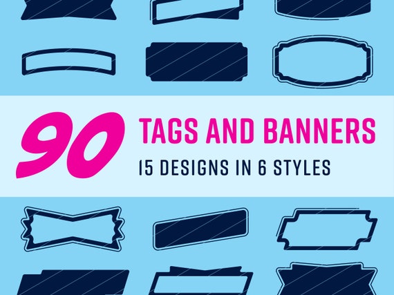 Label SVG Name Tag SVG Banner Svg Tags Scrapbook Outline - Etsy