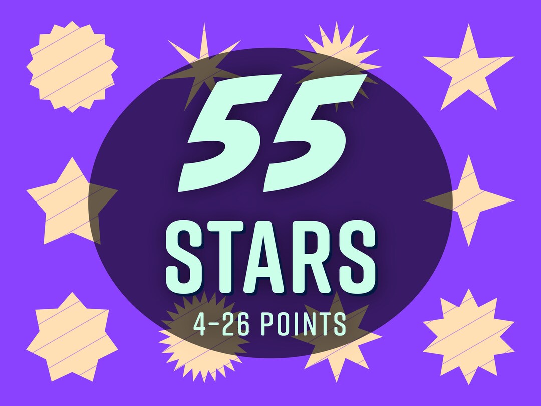 Stars SVG Bundle, Star DXF, Star Svgs, Stars Multiple Sizes, 4 Pointed ...