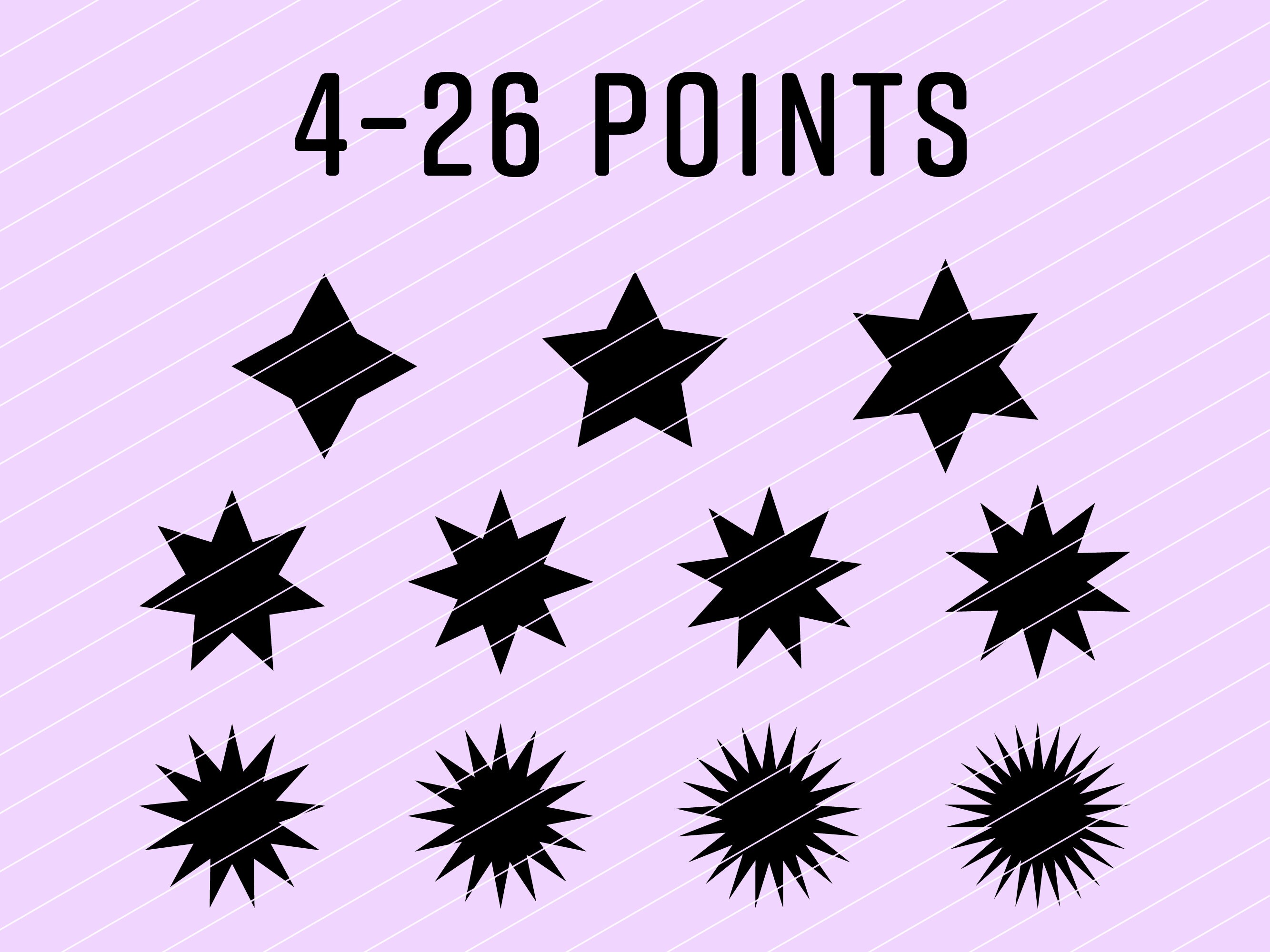 Stars SVG Bundle, Star DXF, Star Svgs, Stars Multiple Sizes, 4 Pointed ...