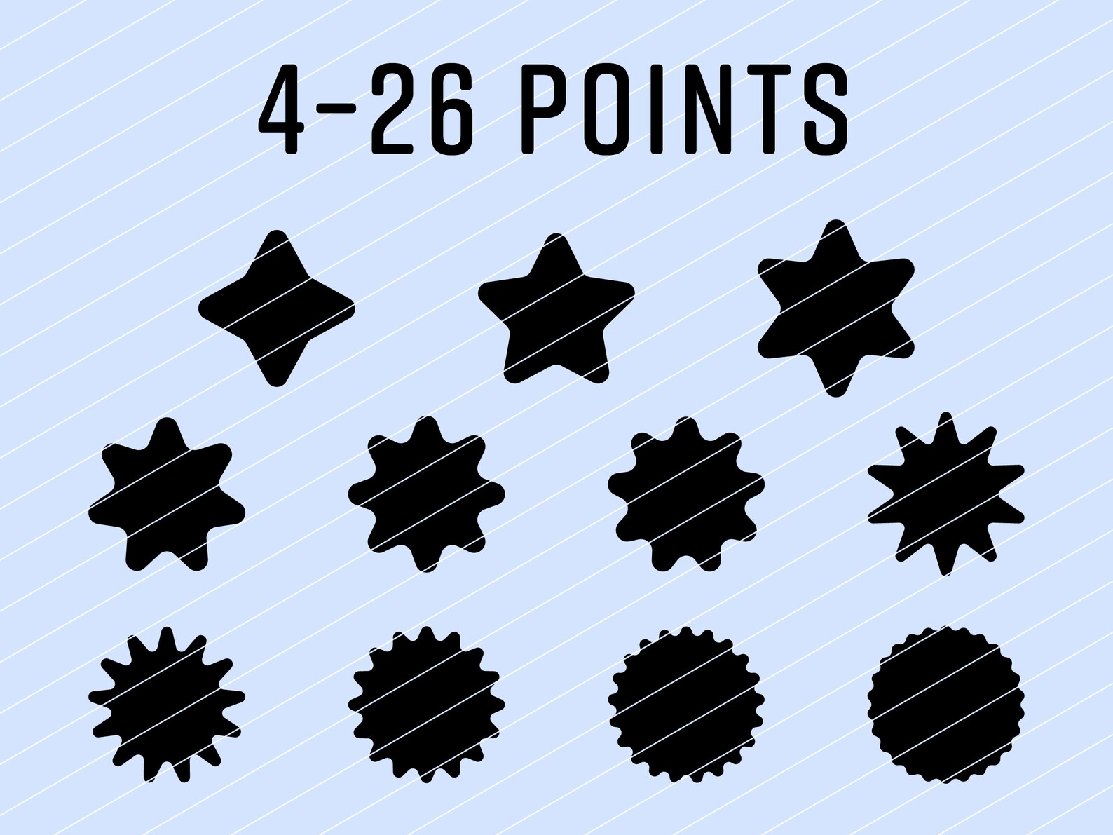 MEGAPACK Rounded Stars SVG Bundle Blob Svgs Star DXF Star - Etsy