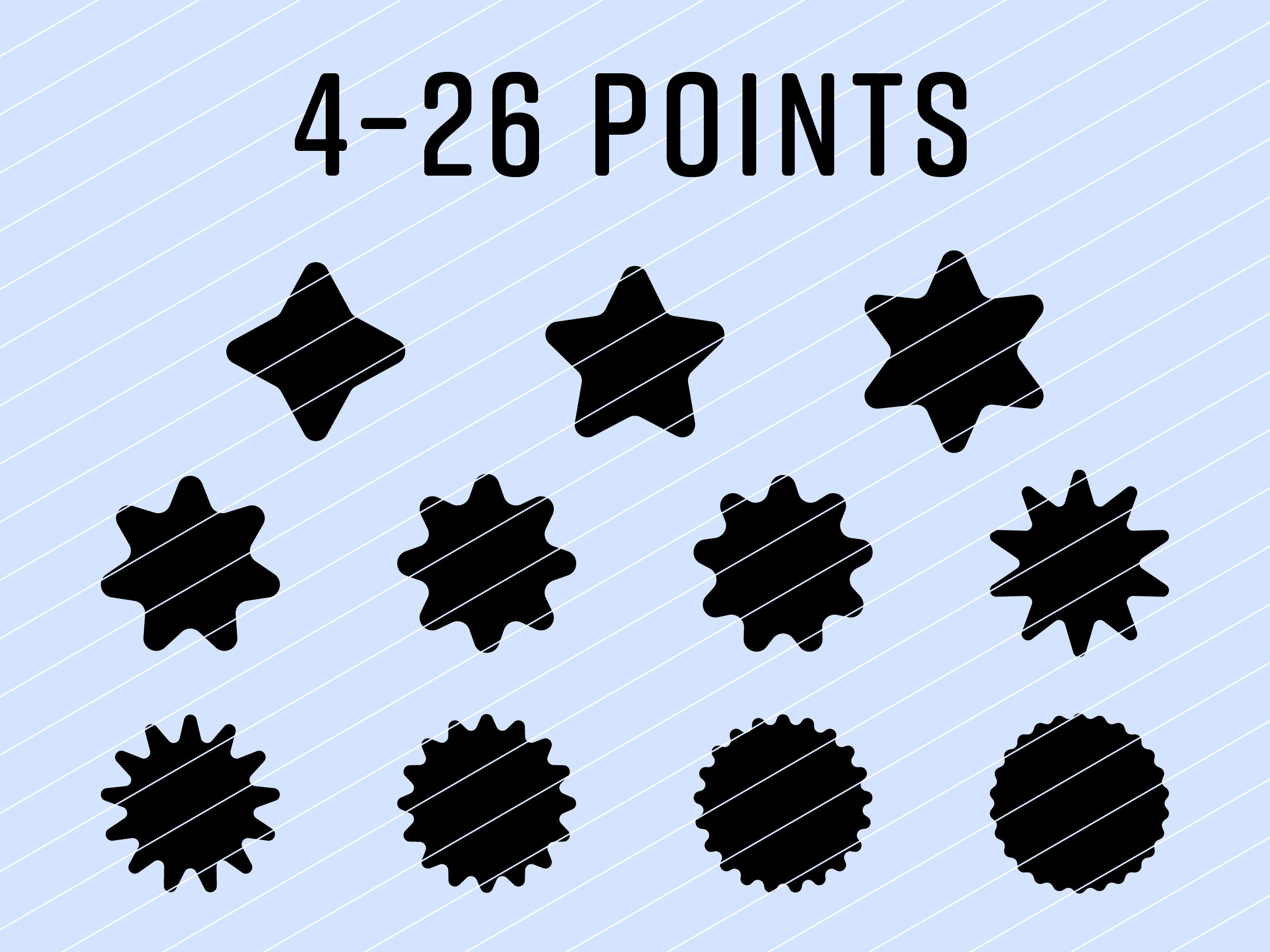 MEGAPACK Rounded Stars SVG Bundle, Blob Svgs, Star DXF, Star Sticker ...