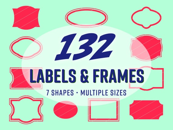MEGAPACK Label Svgs Text Frame SVG Name Tags Food Labels - Etsy