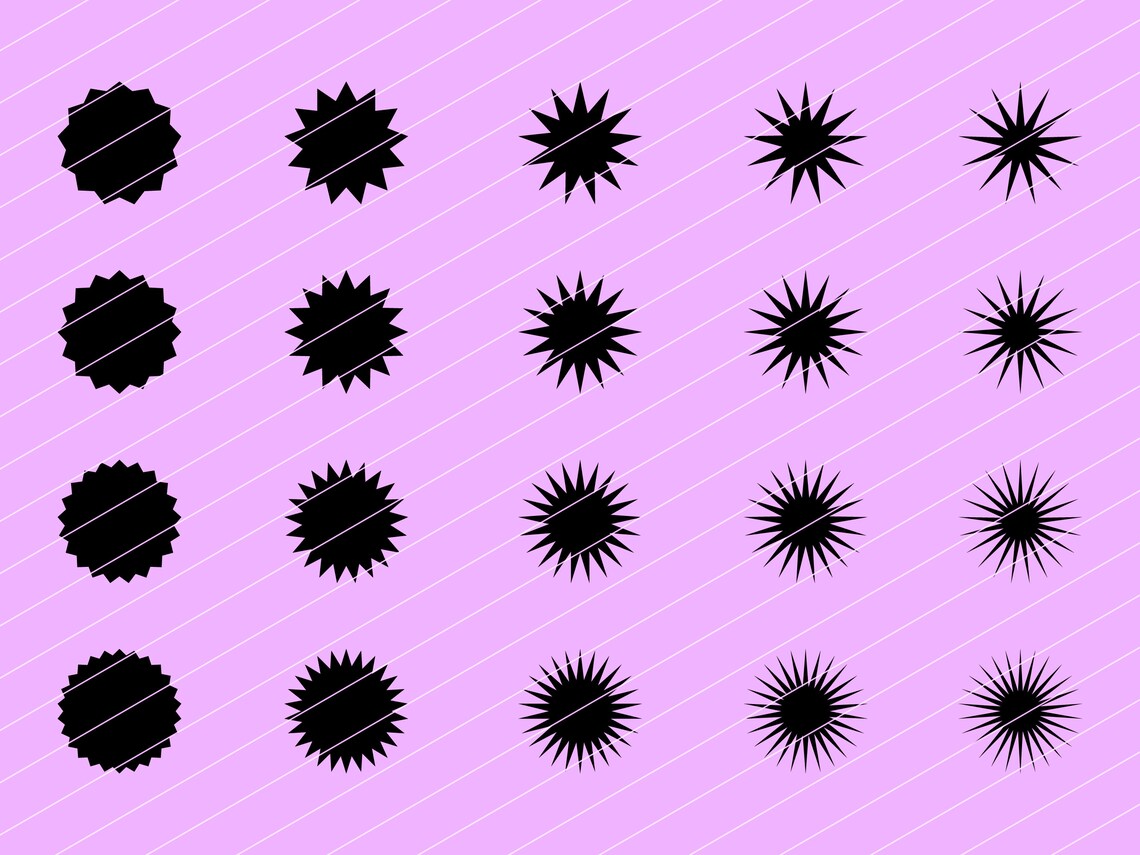 Stars SVG Bundle, Star DXF, Star Svgs, Stars Multiple Sizes, 4 Pointed ...