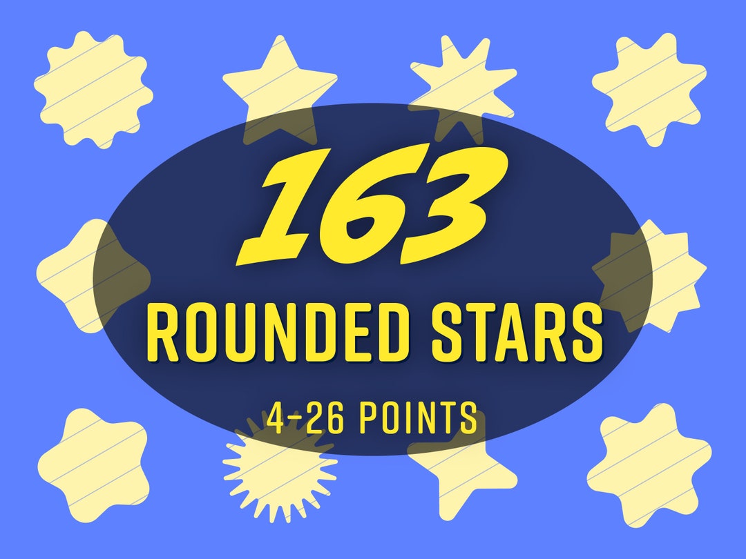 MEGAPACK Rounded Stars SVG Bundle, Blob Svgs, Star DXF, Star Sticker ...
