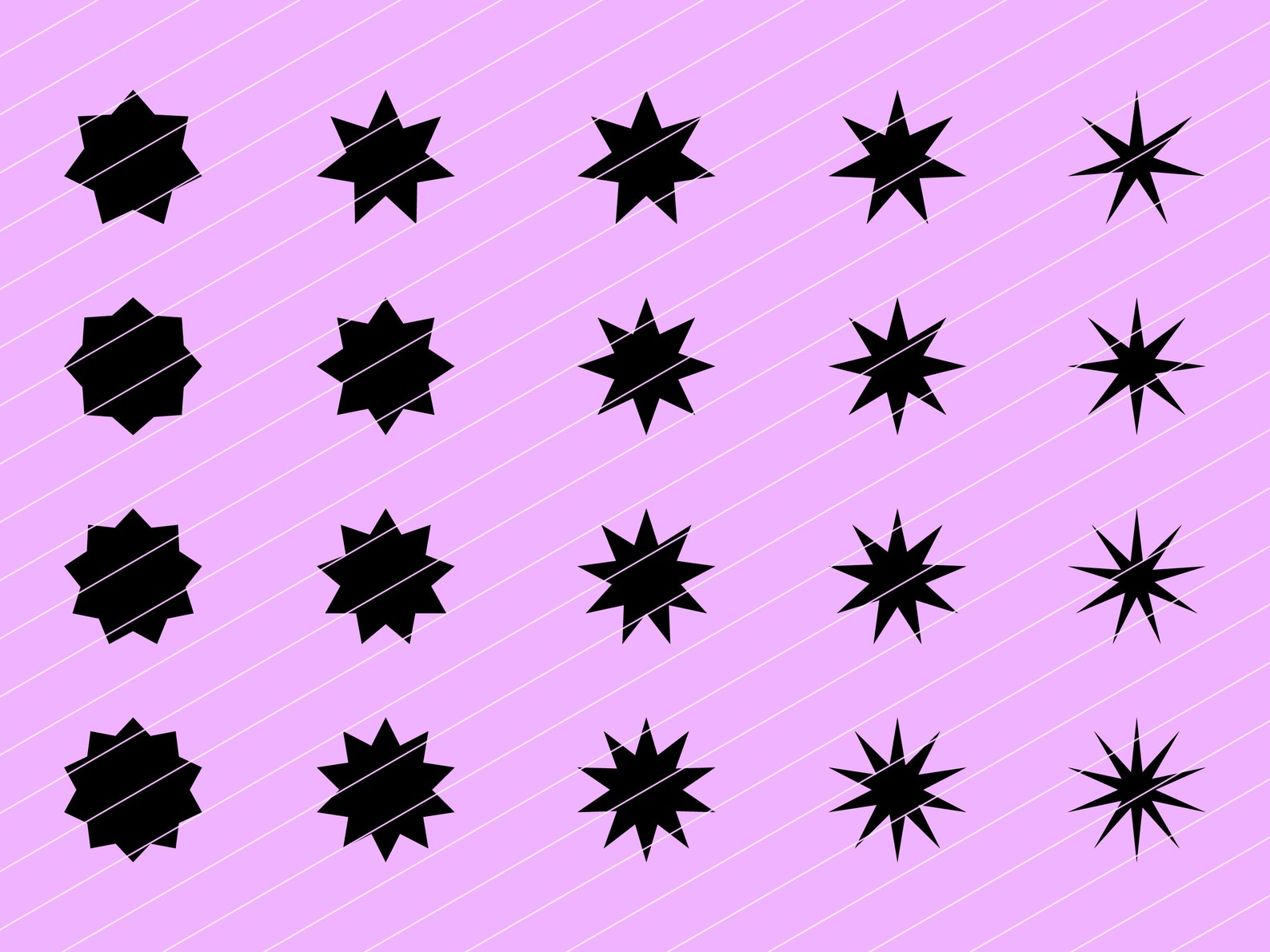 Stars SVG Bundle, Star DXF, Star Svgs, Stars Multiple Sizes, 4 Pointed ...