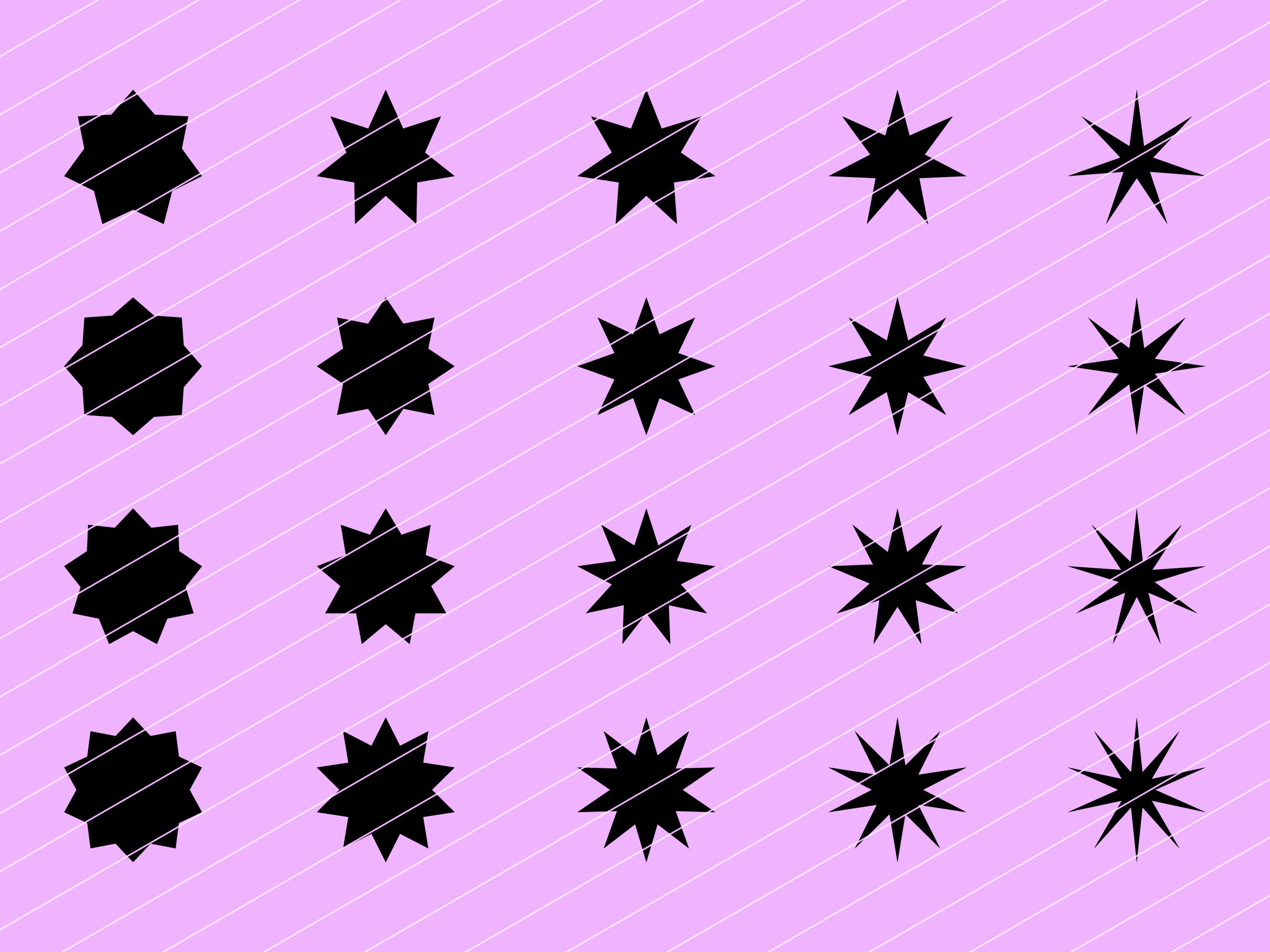 Stars SVG Bundle, Star DXF, Star Svgs, Stars Multiple Sizes, 4 Pointed ...