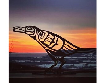 Metal Crow Statue - Etsy