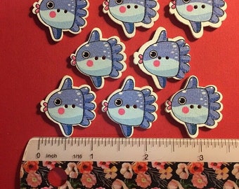 Wooden Fish Buttons - Etsy