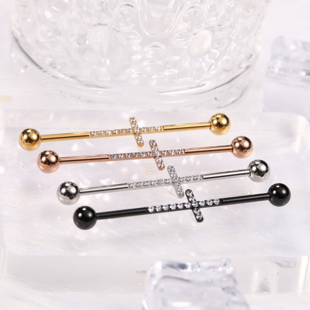 Industrial Bar Industrial Piercing Jewelry 14G Industrial Barbell ...