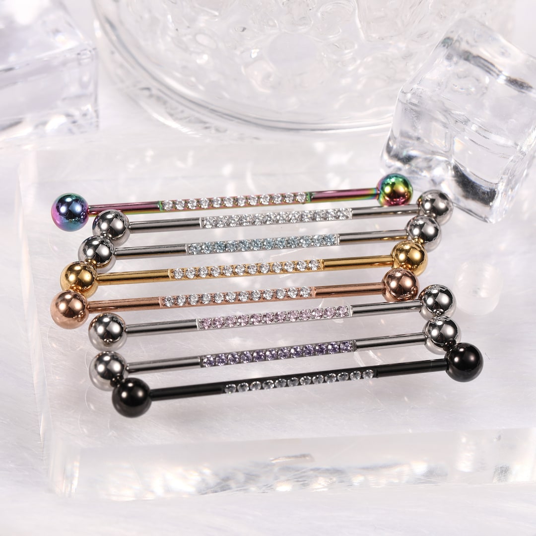 Industrial Bar Industrial Piercing Jewelry 14G Industrial Barbell ...