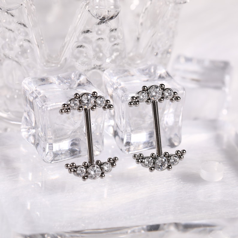 G23-titanium Nipple Jewelry 14G Nipple Rings for Women Straight Clear ...