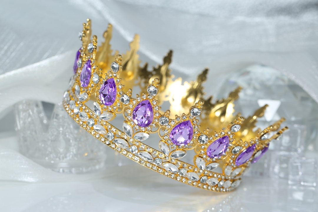 Queen-crown-round-female-crown No Crystal Tiara Sparkling-queen-costume ...