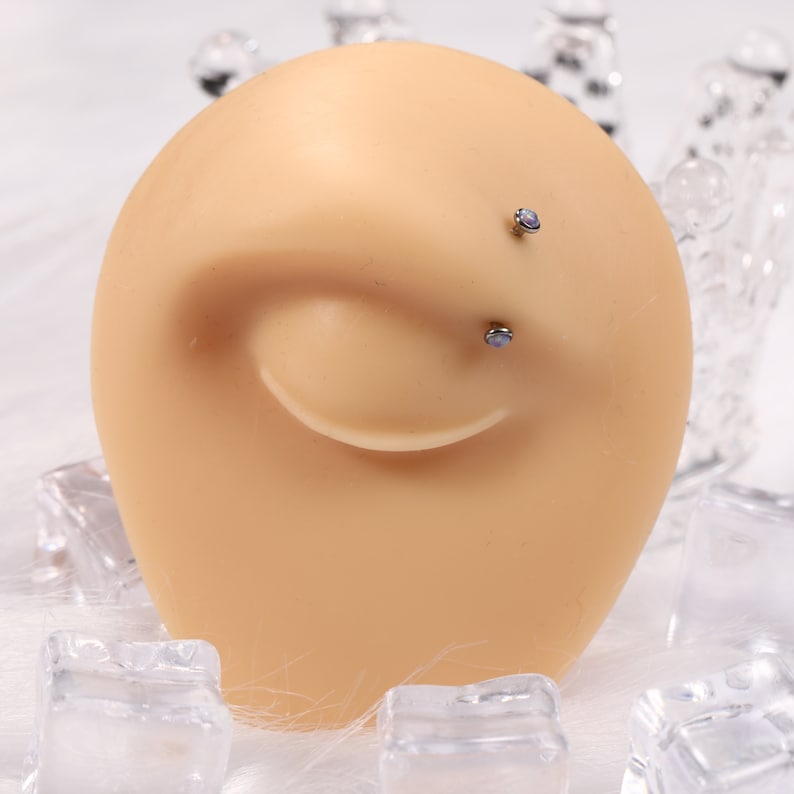 Purple-opal-eyebrow-piercing-jewelry Curved Barbell 16g 6mm-12mm G23 ...