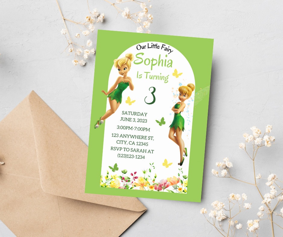 Tinkerbell Blank Invitation