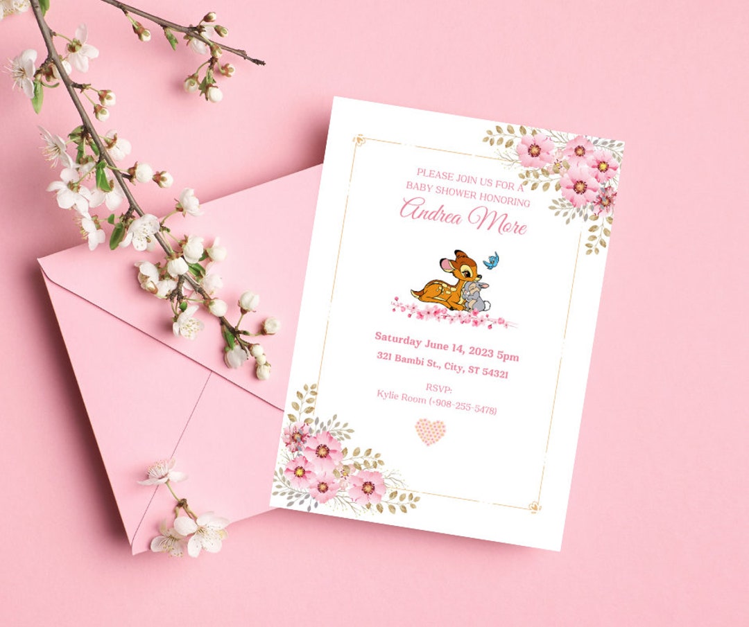 Bambi Baby Shower Theme Digital Download Baby Shower Invitation - Etsy