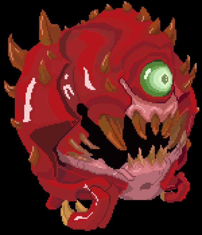 Cacodemon Doom Eternal Pixel Art Vinyl Sticker - Etsy