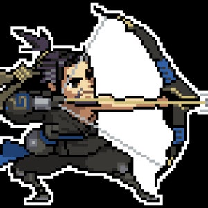 Overwatch 2 Hanzo Pixel Spray Vinyl Sticker Decal, Laptop, Phone ...
