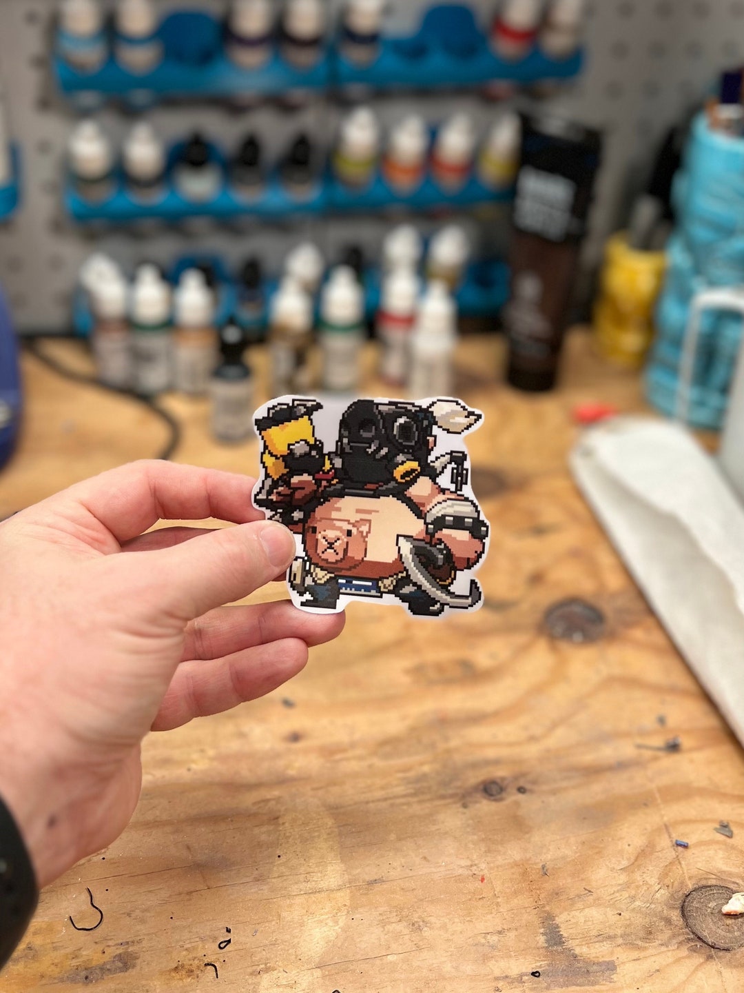 Overwatch 2 Roadhog Pixel Spray Vinyl Sticker Decal, Laptop, Phone ...