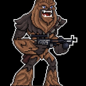 Chewbacca Star Wars Pixel Art Vinyl Sticker Decal, Laptop, Phone, Wookiee, Galactic, Unique ...