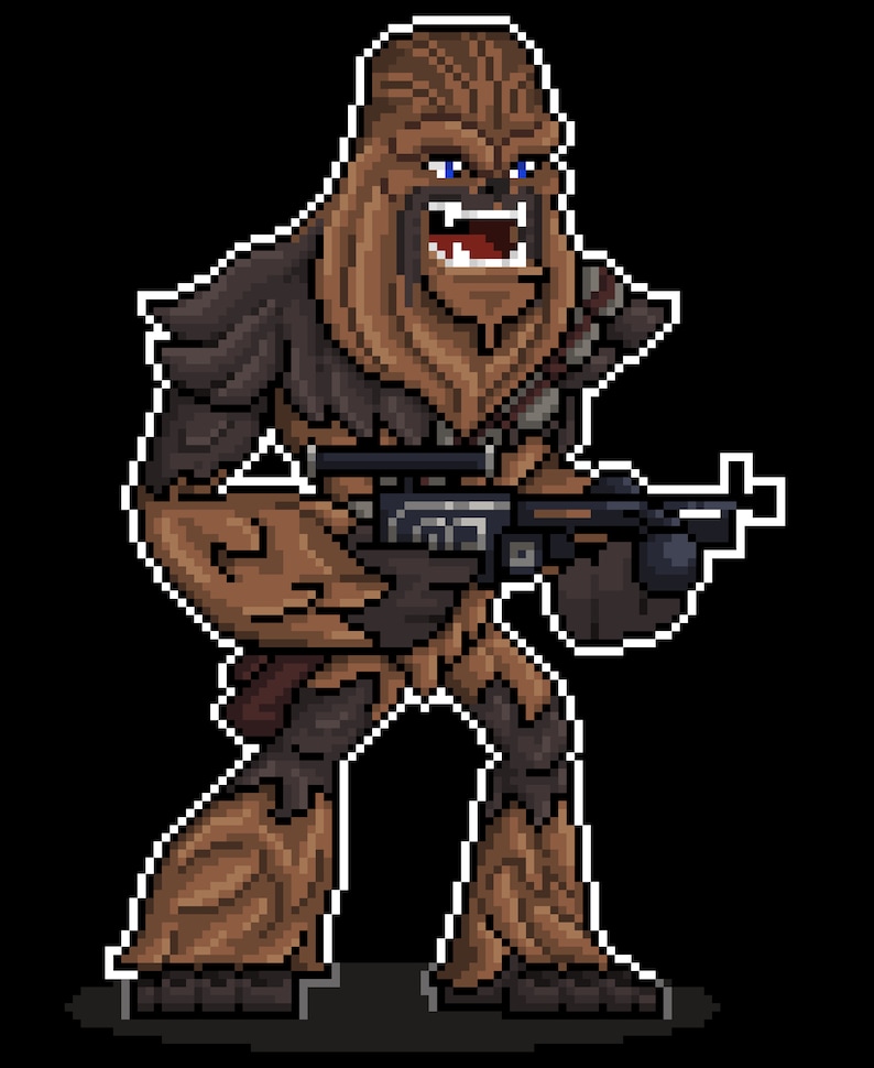 Chewbacca Star Wars Pixel Art Vinyl Sticker Decal Laptop - Etsy