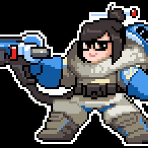 Overwatch 2 Mei Pixel Spray Vinyl Sticker Decal, Laptop, Phone, Gaming ...