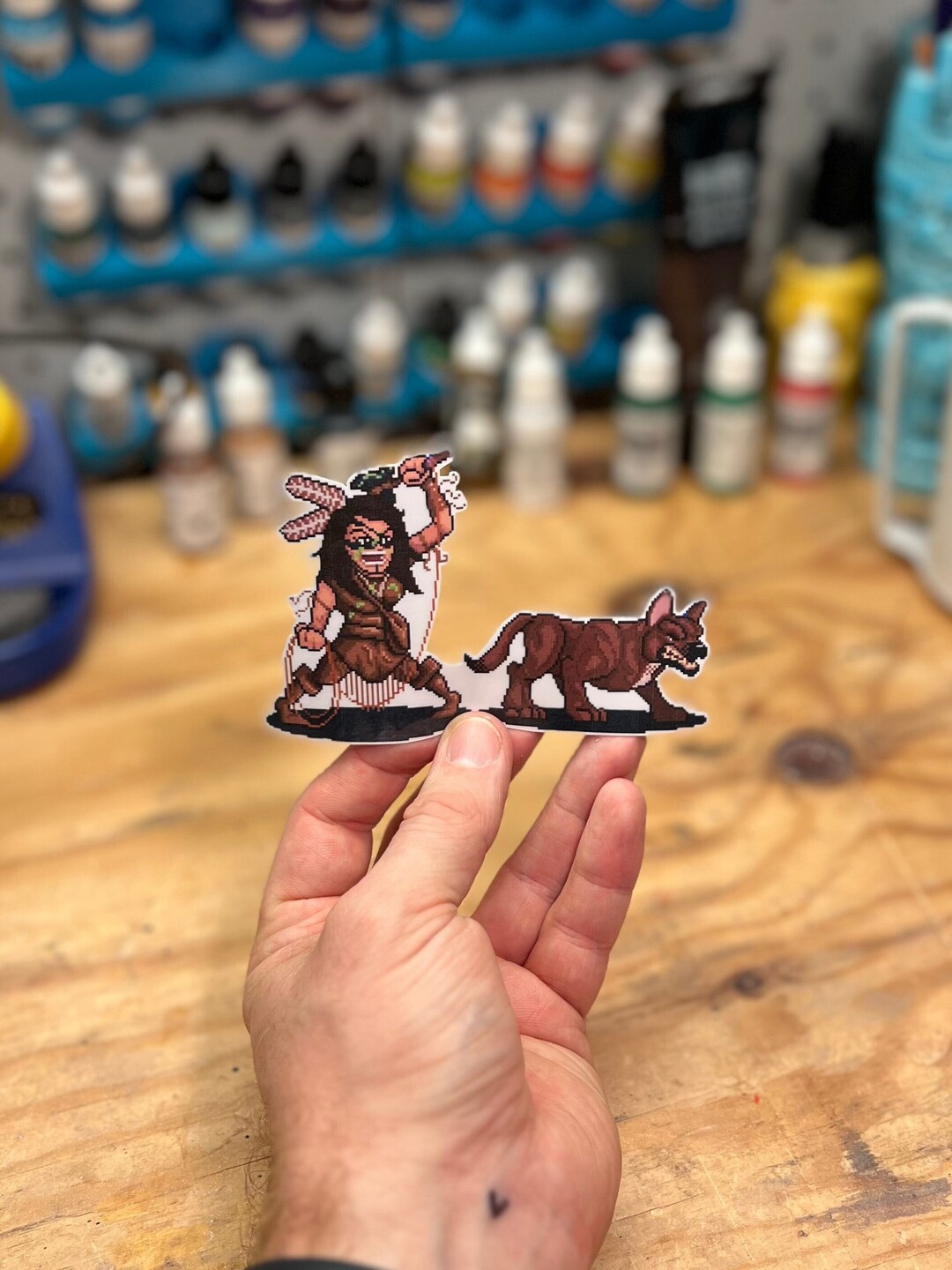 Naru and Sarii Pixel Art Vinyl Sticker Predator Prey Movievinyl, Decal ...