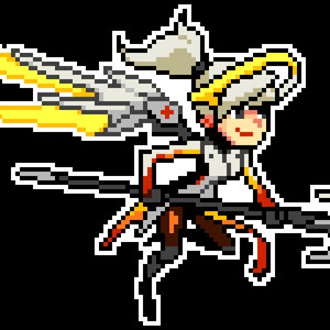 Overwatch 2 Mercy Pixel Spray Vinyl Sticker Decal, Laptop, Phone ...