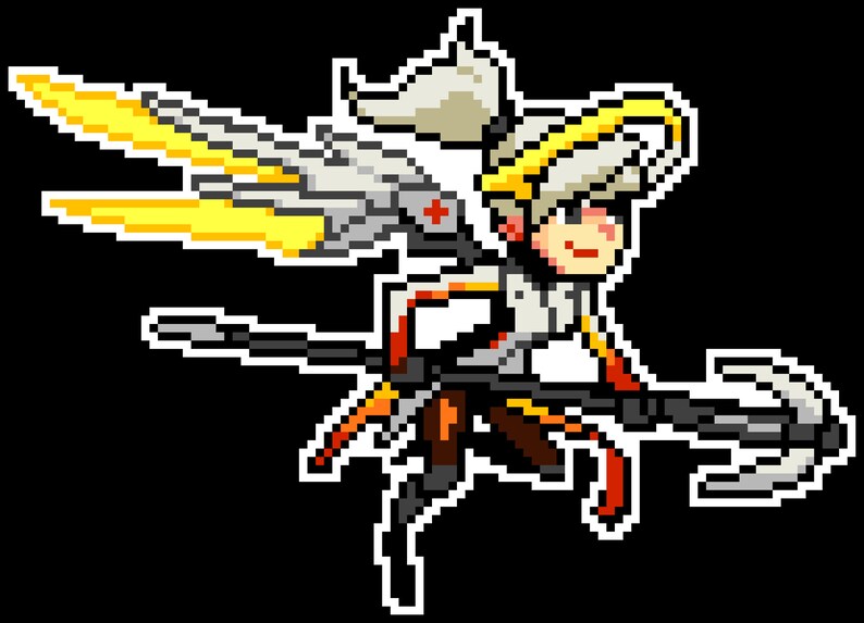 Overwatch 2 Mercy Pixel Spray Vinyl Sticker Decal, Laptop, Phone ...