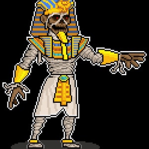 Pixel Art Mummy Sticker - Vinyl, Decal, Laptop, Phone, Classic ...