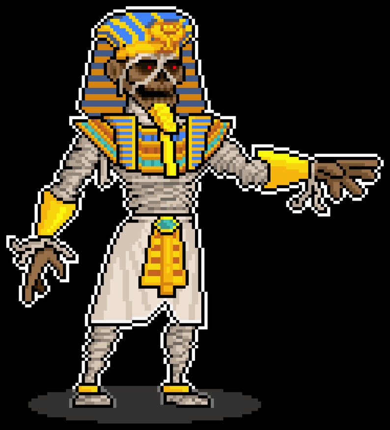 Pixel Art Mummy Sticker - Vinyl, Decal, Laptop, Phone, Classic ...