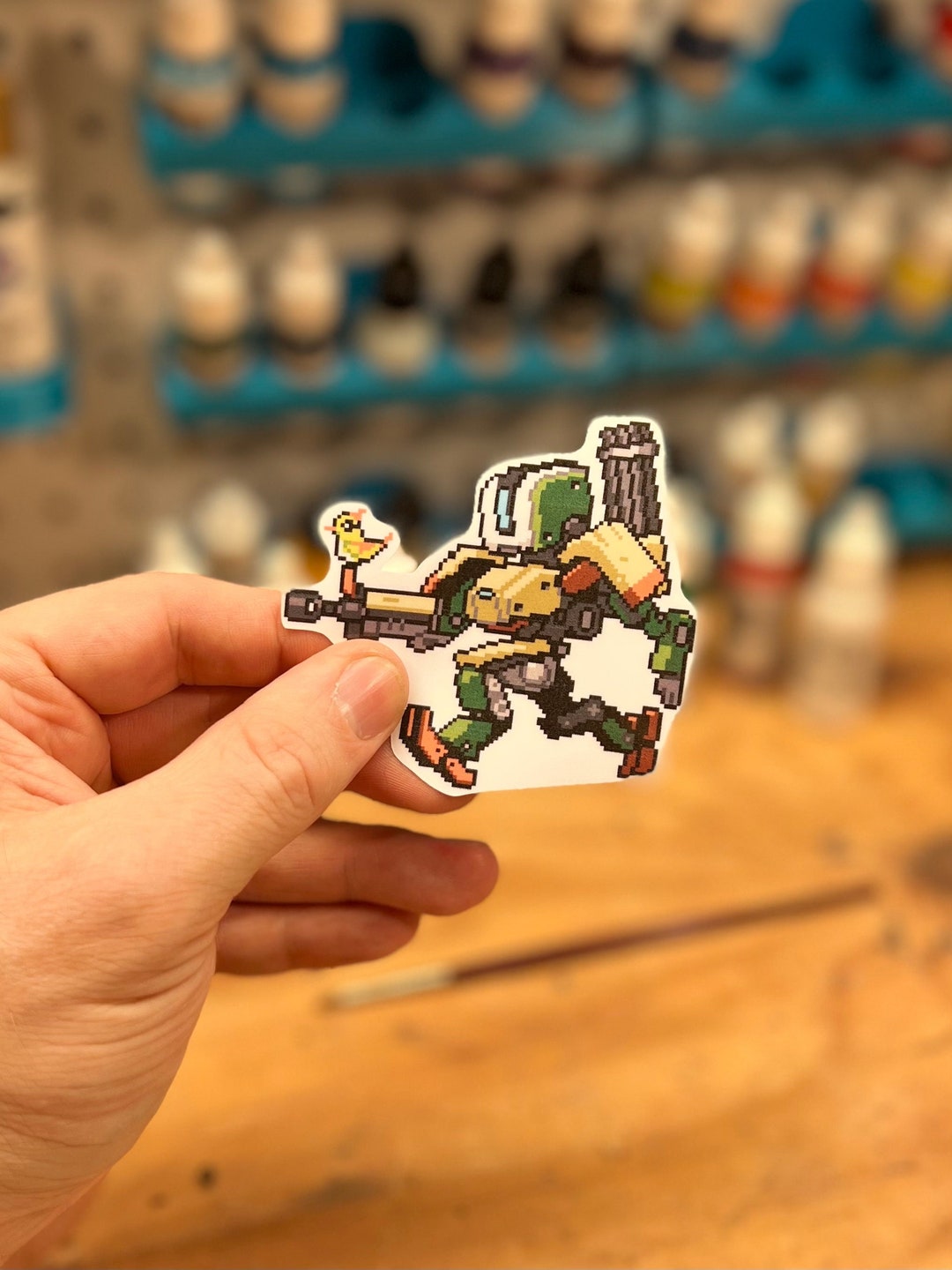 Overwatch 2 Bastion Pixel Spray Vinyl Sticker Decal, Laptop, Phone ...