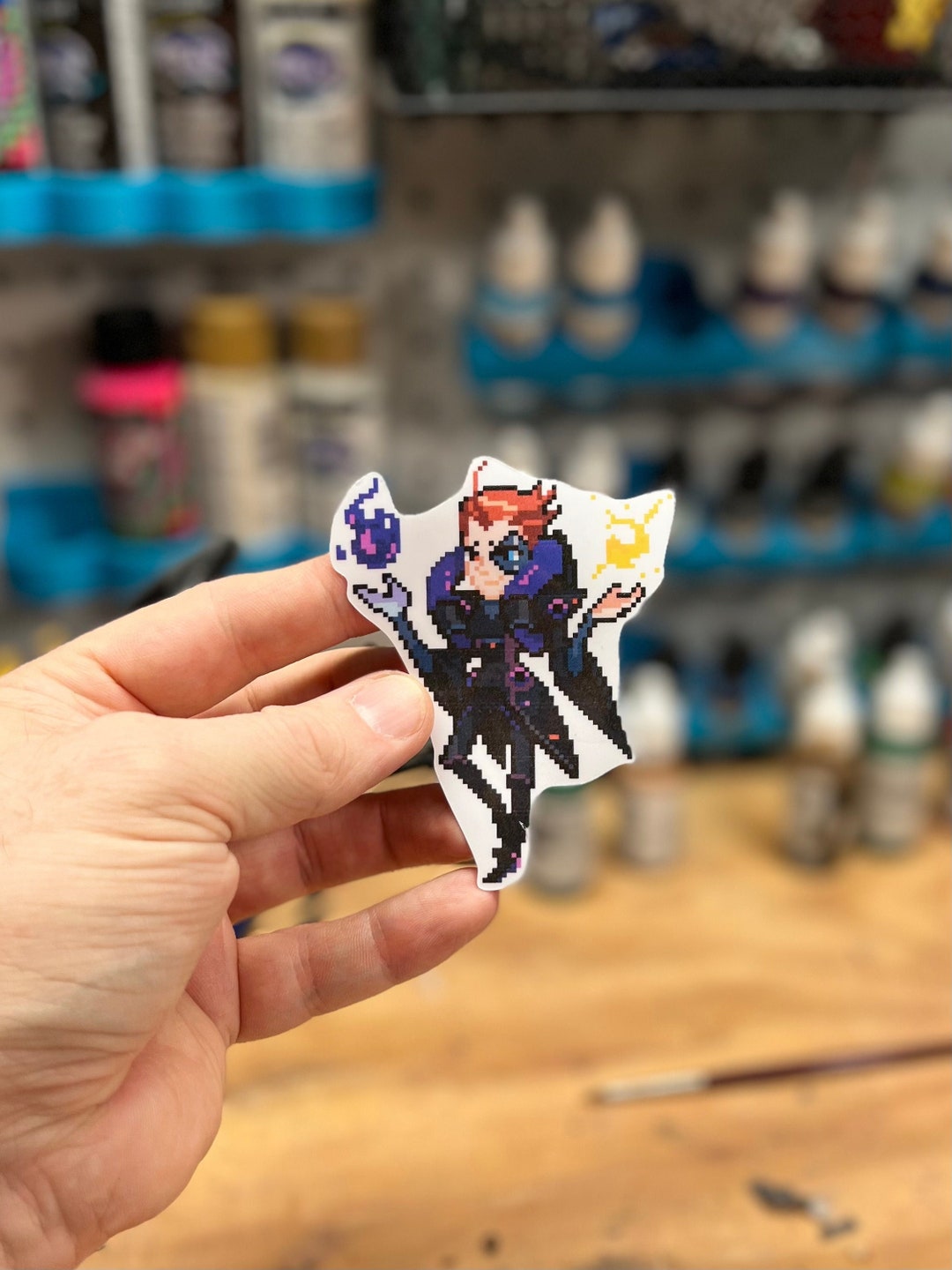 Overwatch Moira Pixel Spray Vinyl Sticker Decal, Laptop, Phone, Gaming ...