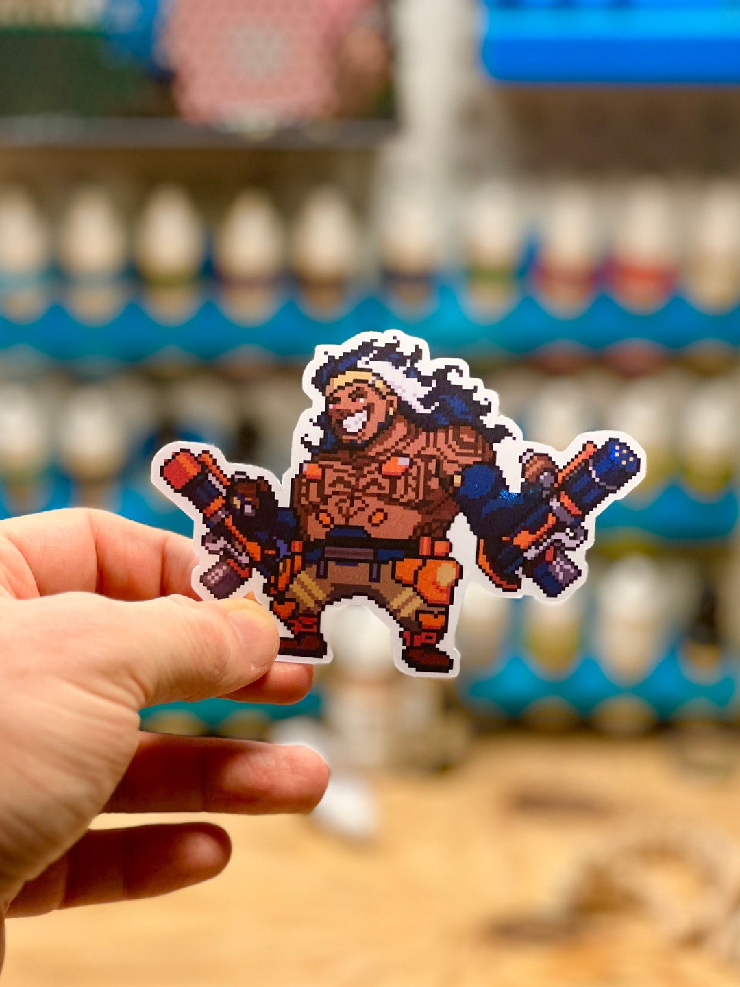 Overwatch 2 Mauga Pixel Spray Vinyl Sticker - Decal, Laptop, Phone ...