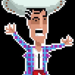 Stan Stanman Monkey Island Pixel Art Vinyl Sticker Decal, Laptop, Phone ...