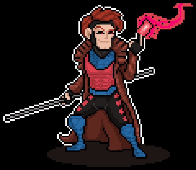 Gambit Remy Lebeau X-men Pixel Art Vinyl Stickerdecal Laptop - Etsy