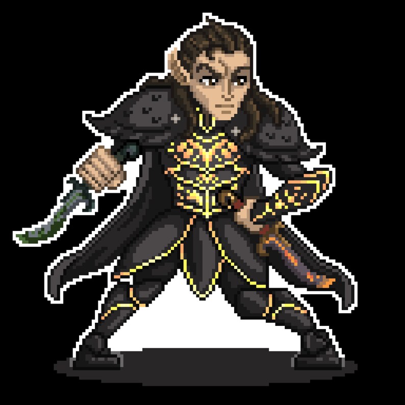 Vaxildan Vessar Half-elf Rogue Pixel Art Vinyl Sticker - Etsy