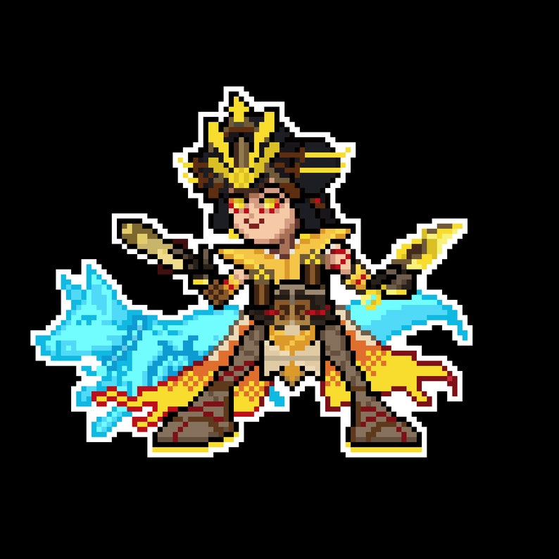 Overwatch 2 Amaterasu Kiriko Pixel Spray Vinyl Sticker - Etsy