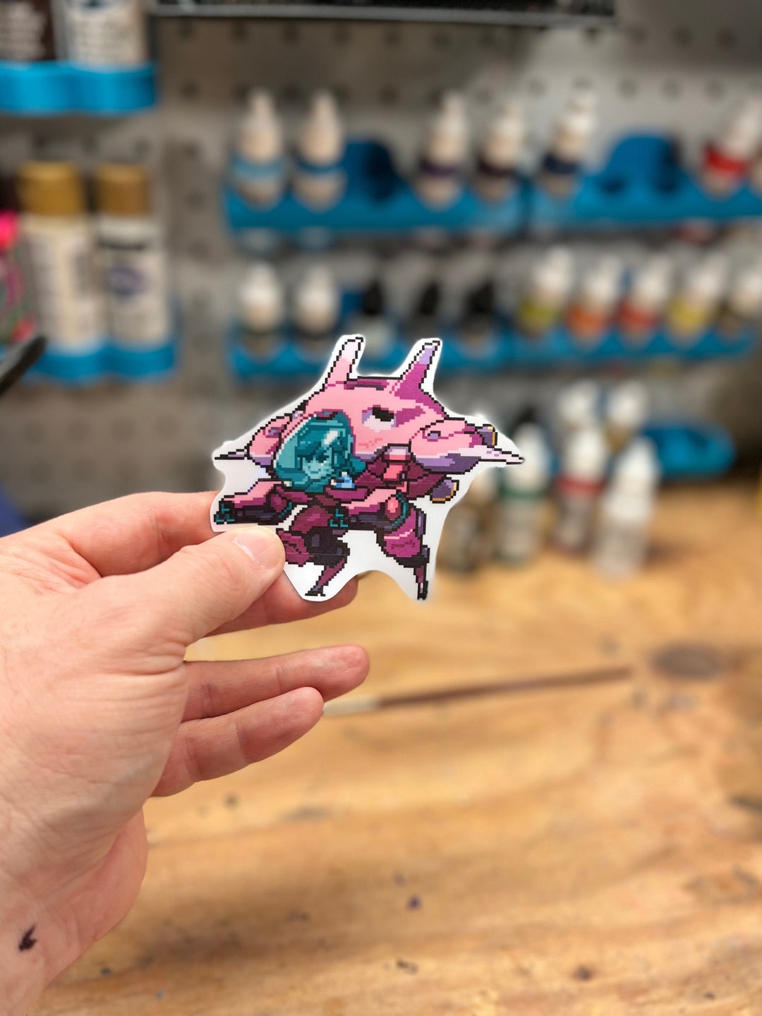 Overwatch 2 D.va Pixel Spray Vinyl Sticker Decal, Laptop, Phone, Gaming ...