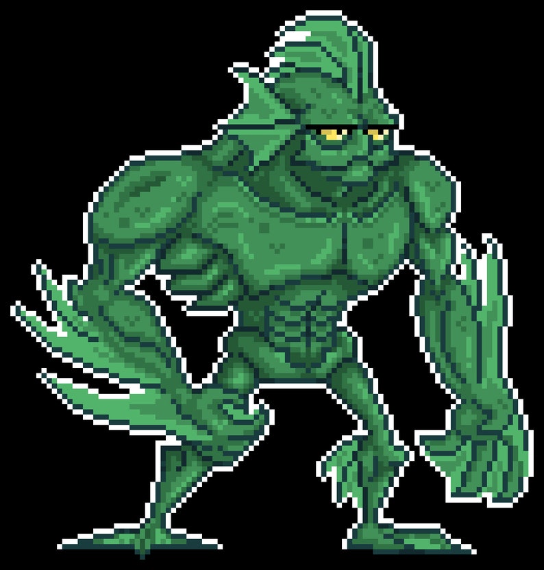 Pixel Art Creature From the Black Lagoon Sticker - Vinyl, Decal, Laptop ...