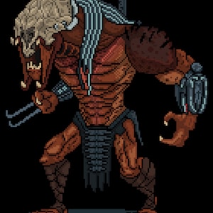 Feral Predator Pixel Art Vinyl Sticker Prey Movievinyl, Decal, Laptop ...