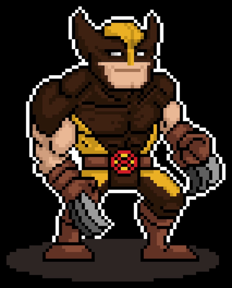 Wolverine Pixel Art Vinyl Sticker X-mendecal, Laptop, Phone, Comic ...