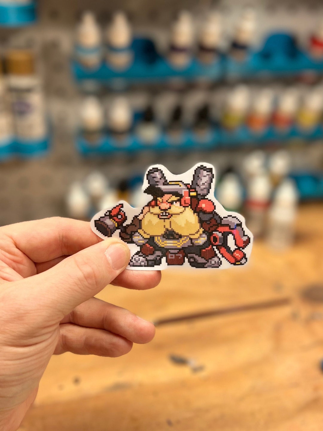 Overwatch 2 Torbjörn Pixel Spray Vinyl Sticker Decal, Laptop, Phone ...