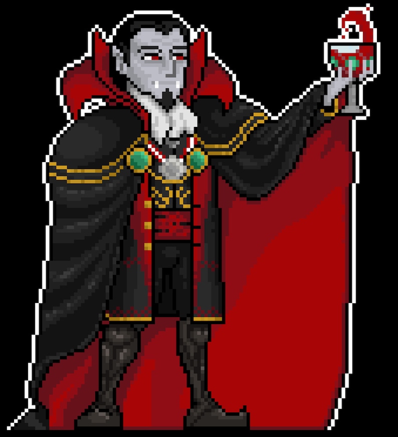 Pixel Art Dracula Sticker Vinyl Decal Laptop Phone - Etsy Australia