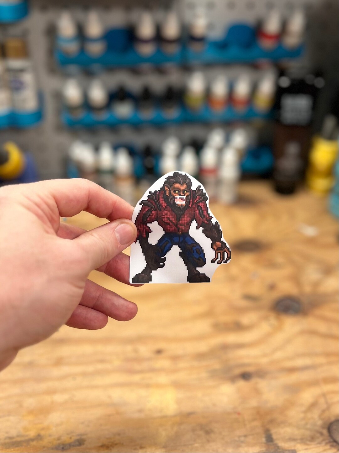 Pixel Art Wolfman Sticker - Vinyl, Decal, Laptop, Phone, Classic ...